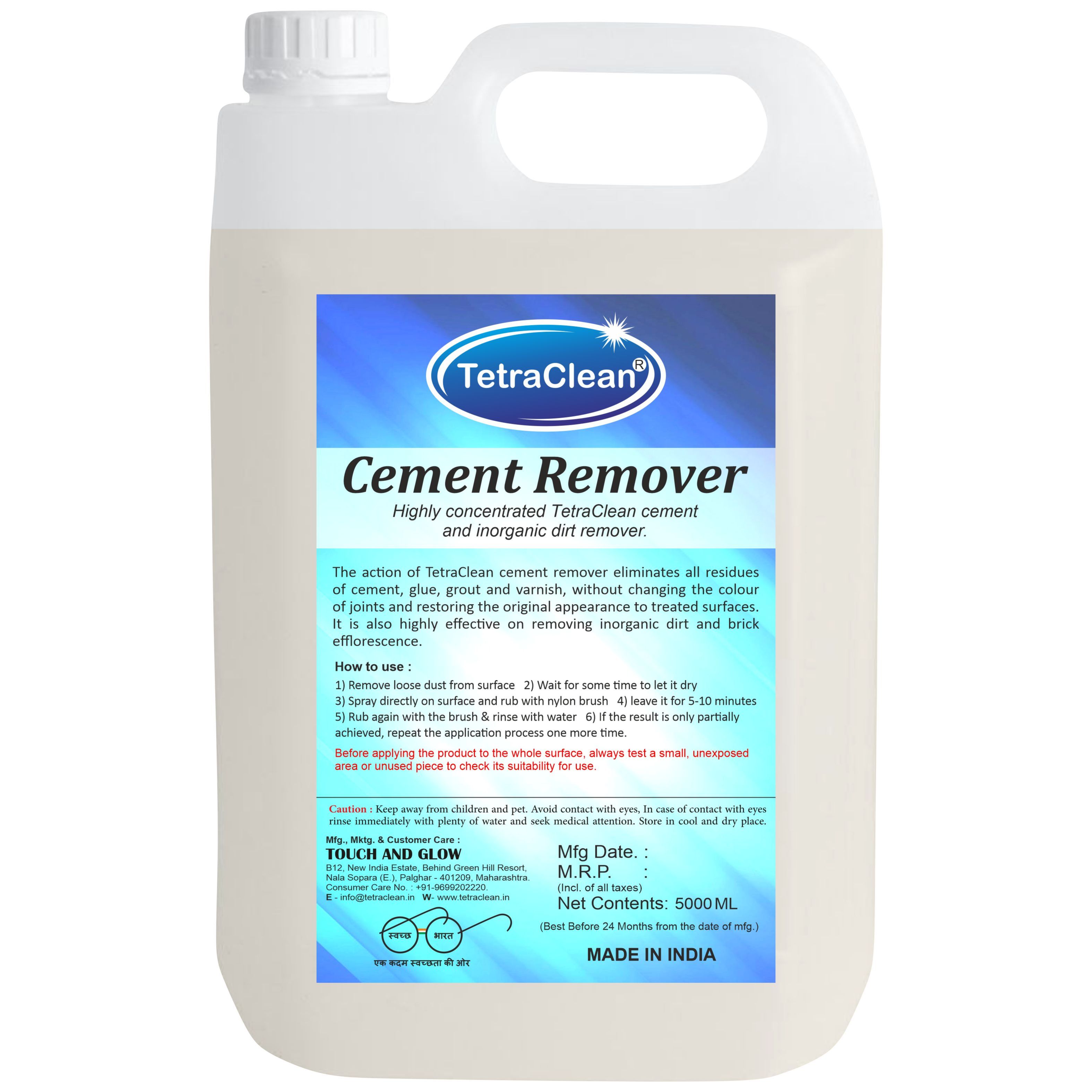 TetraClean Cement Remover I 500ML – Powerful Cleaner for Cement, Grout ...
